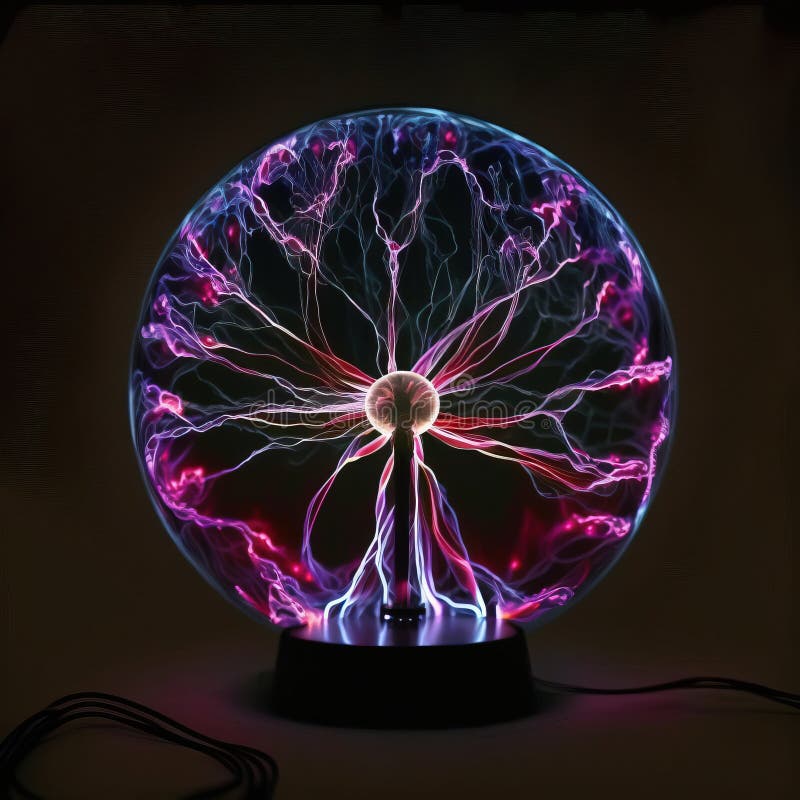 Plasma Ball in Black Background Stock Illustration - Illustration of ...