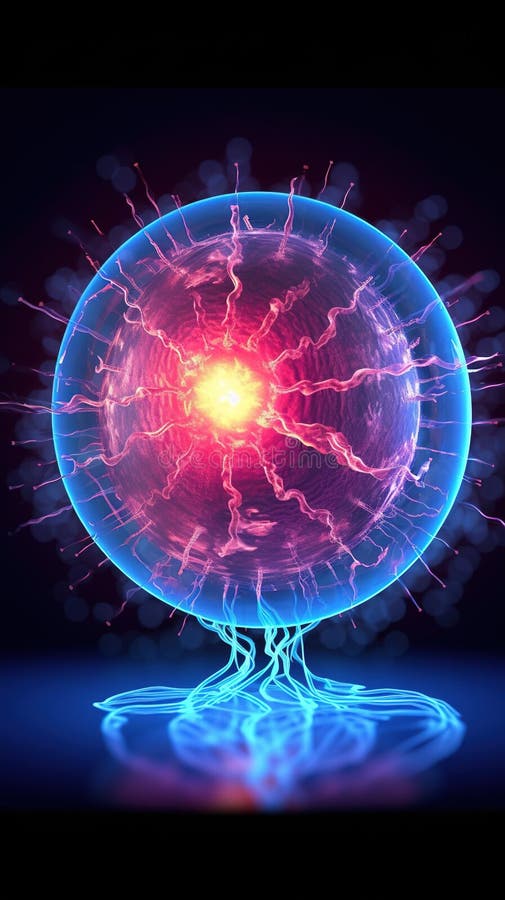 Plasma Ball on Black. Plasma Ball with Binaries Stock Illustration ...