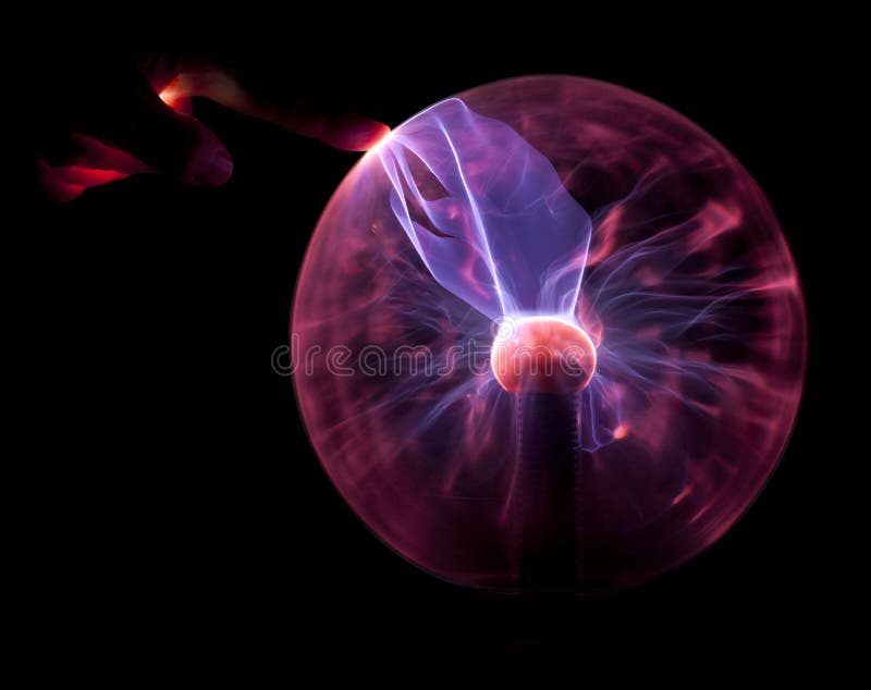 Plasma Ball Contact stock photo. Image of shot, black - 28260944