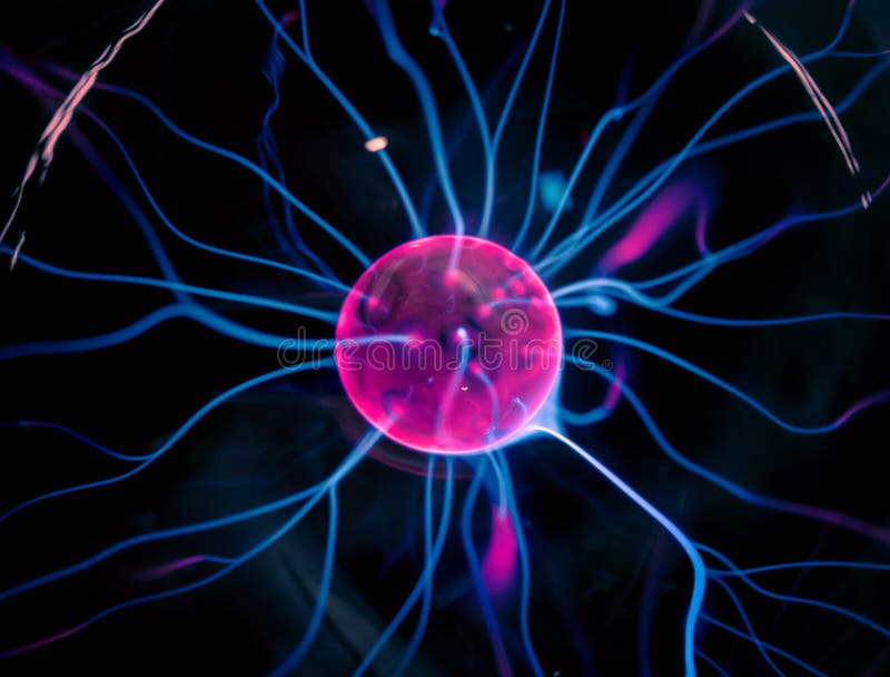 Plasma Ball with Magenta-blue Stock Image - Image of plasma, neuron ...