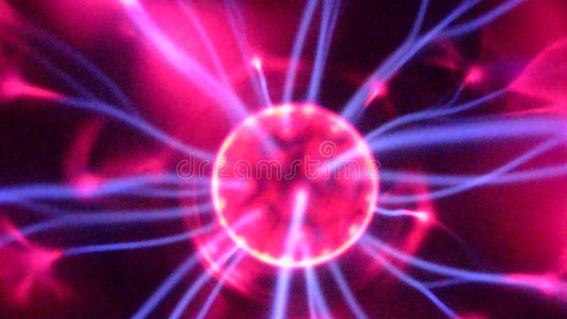 Plasma Ball with Rays of Sparks on the Screen Stock Video - Video of ...