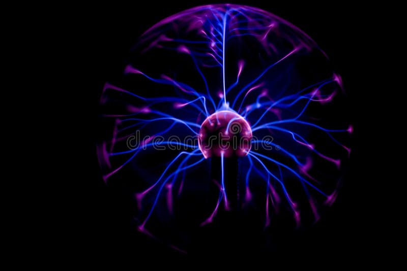 Plasma ball spark stock photo. Image of technology, blue - 12297924