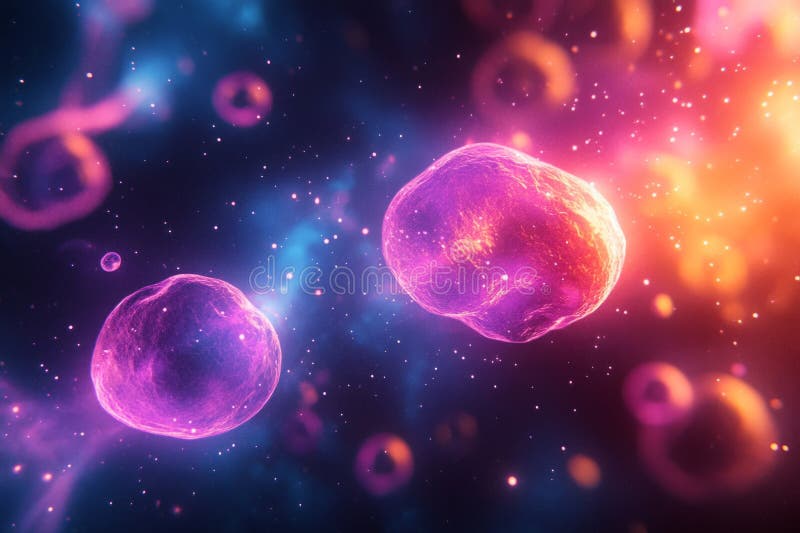 Plasma Cells are Glowing and Floating in Colorful Outer Space with ...