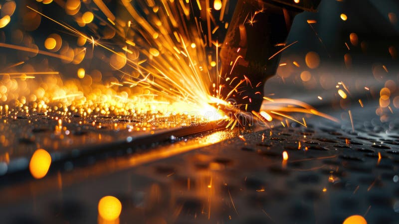 Plasma Cutting of Metal Art Stock Illustration - Illustration of torch ...