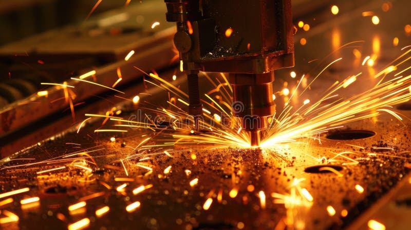 Plasma Cutting of Metal Art Stock Illustration - Illustration of ...