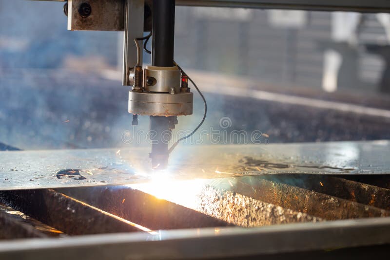 Plasma Cutting Metal on Automatic Laser Machine Stock Image - Image of ...