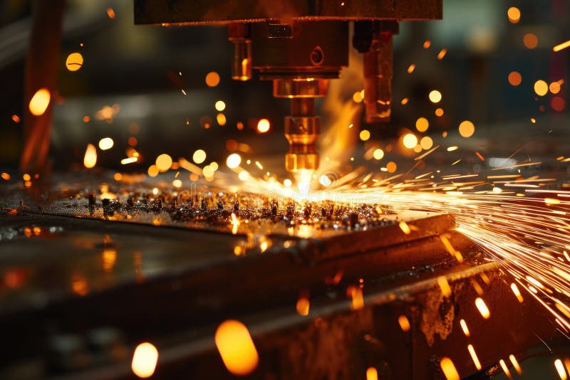 Plasma Cutting of Metal, Modern Industrial Technology Stock ...