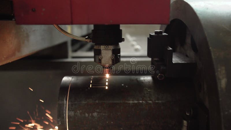 Plasma Cutting of Metal Pipe on a CNC Machine. Fire Cutting of Metal ...