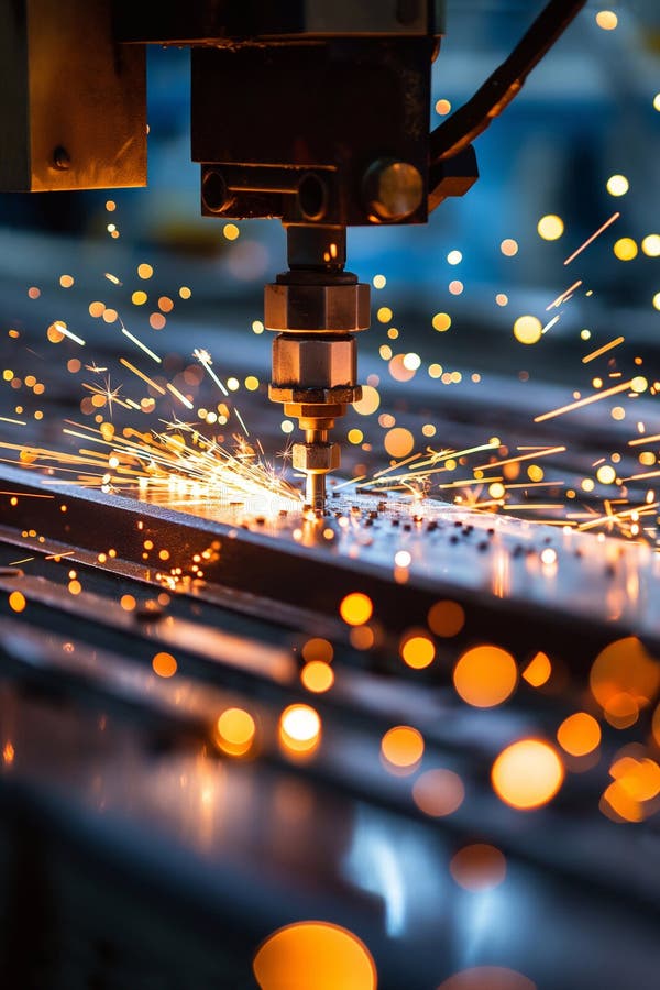 Plasma cutting of metal stock illustration. Illustration of ...