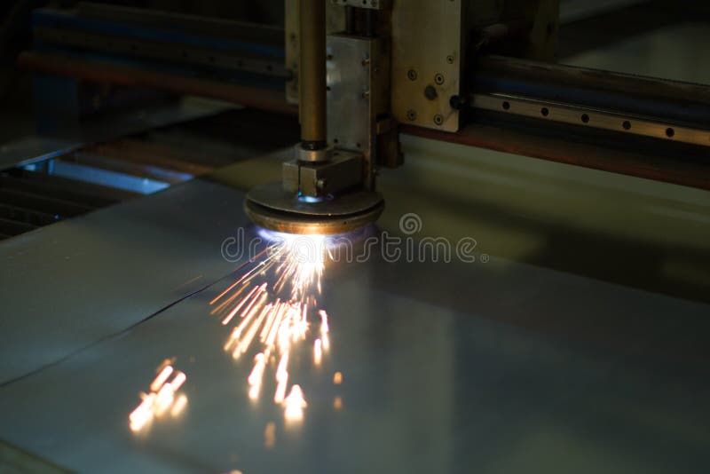Plasma Cutting Machine at Work. Stock Image - Image of automated, burn ...