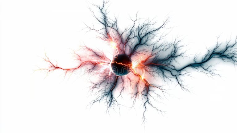 Plasma Explosion with Electric Arcs Minimal on White Stock Image ...