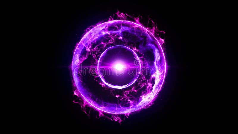 Plasma Fire Ball with Flames on Black Background. Beautiful Light. Glow ...