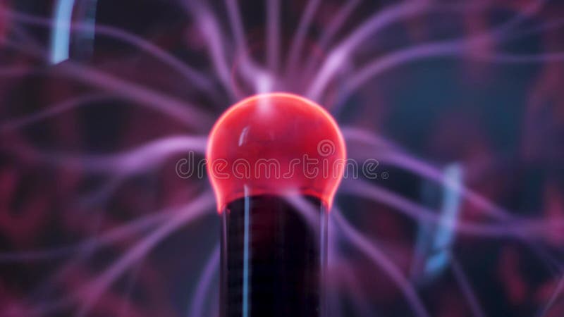 Plasma Globe Radiating Purple Electricity from Central Electrode Stock ...