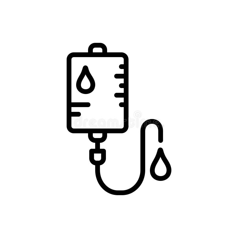 Black Line Icon for Plasma, Blood and Bag Stock Vector - Illustration ...