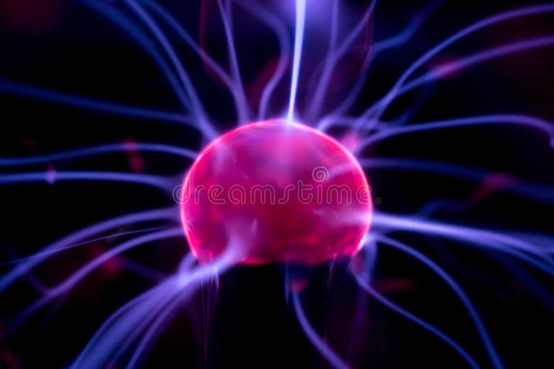 Plasma Light Ball on Black Background Stock Image - Image of sphere ...