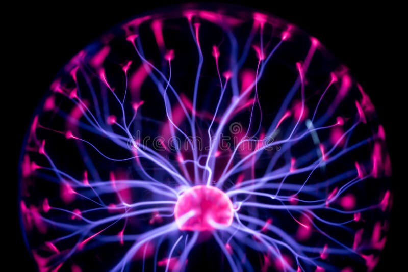 Plasma Light Ball on Black Background Stock Photo - Image of ...
