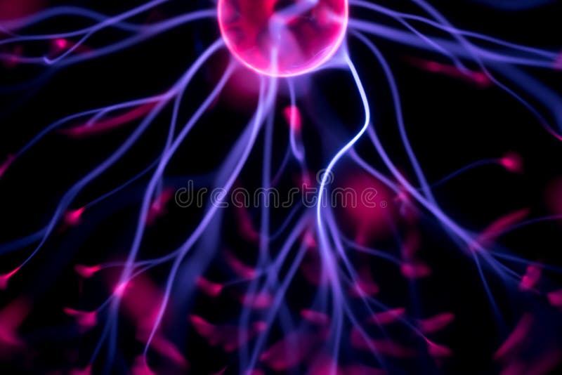 Plasma Light Ball on Black Background Stock Image - Image of background ...