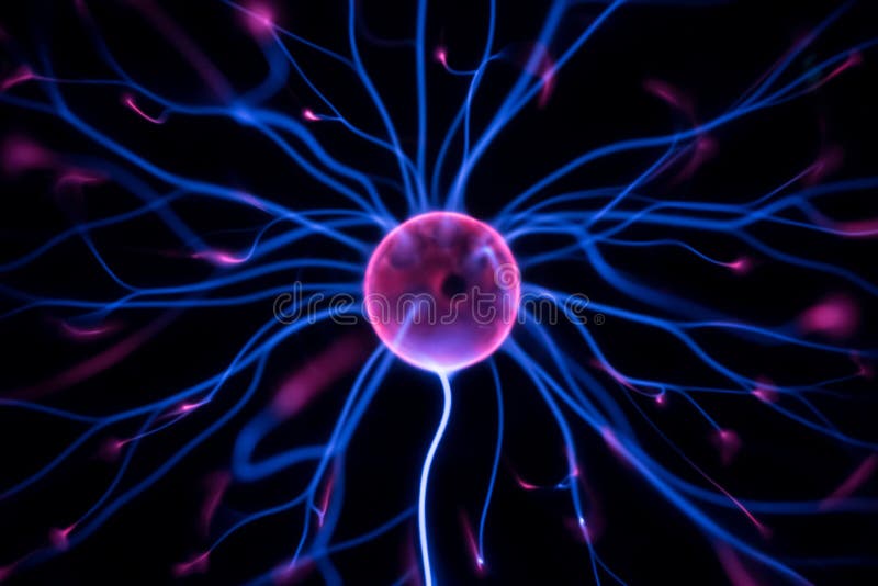 Plasma Light Ball on Black Background Stock Image - Image of black ...