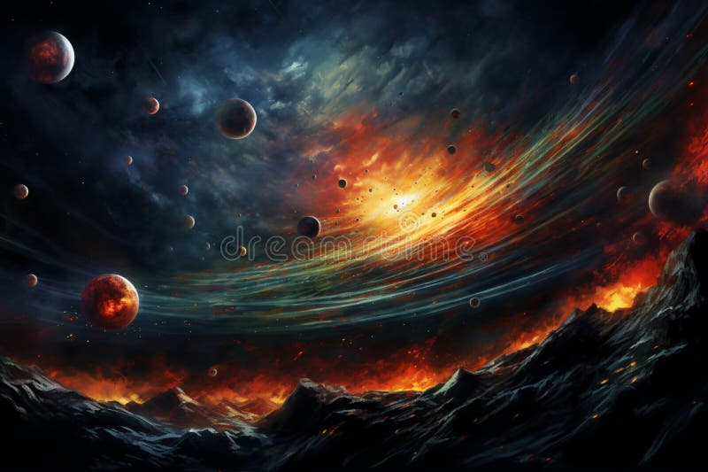 Plasma in Outer Space, Universe Planetarium, Ai Generated Stock ...