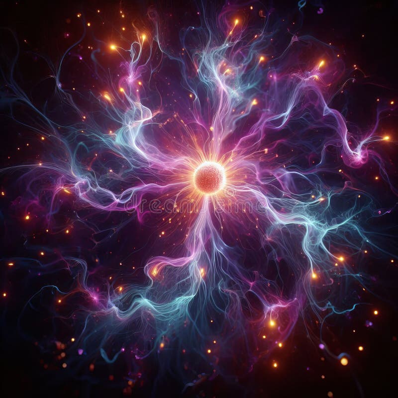 Plasma Splatter a Splatter that Forms a Glowing Swirling Cloud O Stock ...