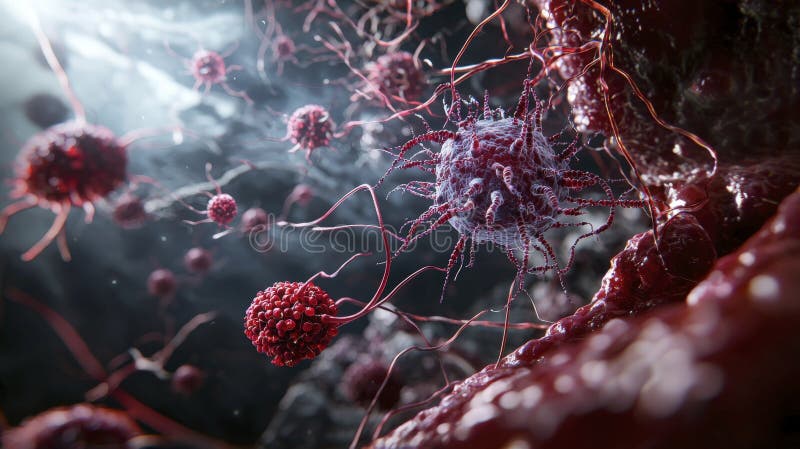 Plasmodium Falciparum Microscopic Action Scientific Illustration of ...