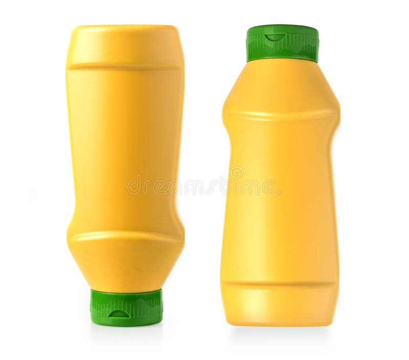 Gul Plast- Senapsgult Flaska Fotografering för Bildbyråer - Bild av ...
