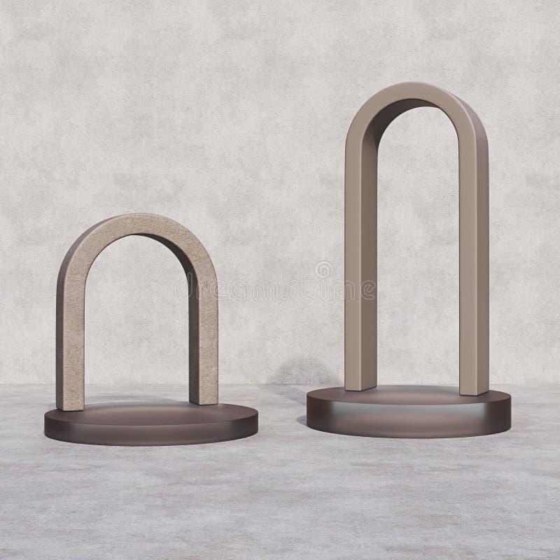 Plaster Arches on Semi-Transparent Podiums Stock Photo - Image of ...