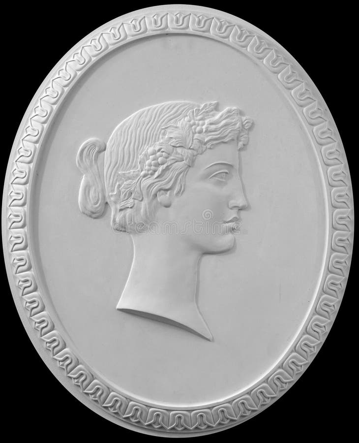 Plaster Bas-relief Greek Characters a White Background Stock Image ...