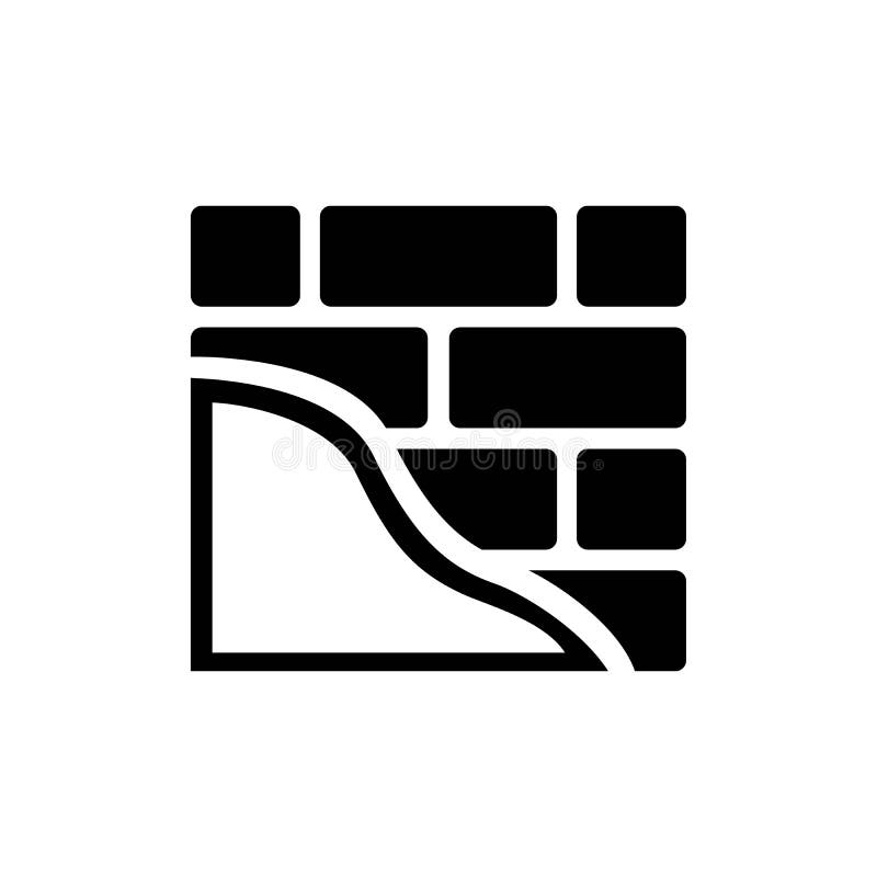 Plaster on Brick Wall Icon. Black Isolated Stock Vector - Illustration ...