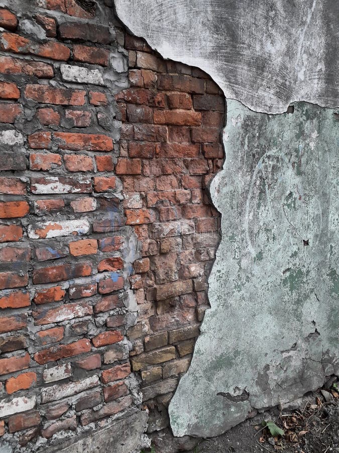 Plaster and Brick Wall Texture Stock Image - Image of temple, iron ...