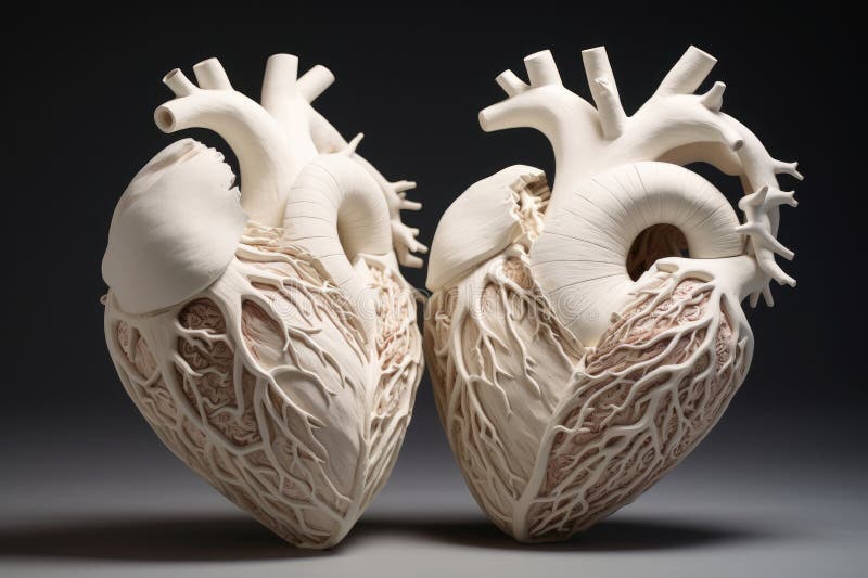 A Plaster Cast of a Human Heart Stock Illustration - Illustration of ...