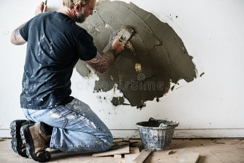 Plaster Cement Wall Indoor Construction Stock Image - Image of indoor ...