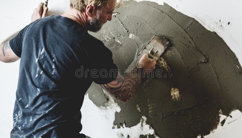 Plaster Cement Wall Indoor Construction Stock Photo - Image of concrete ...