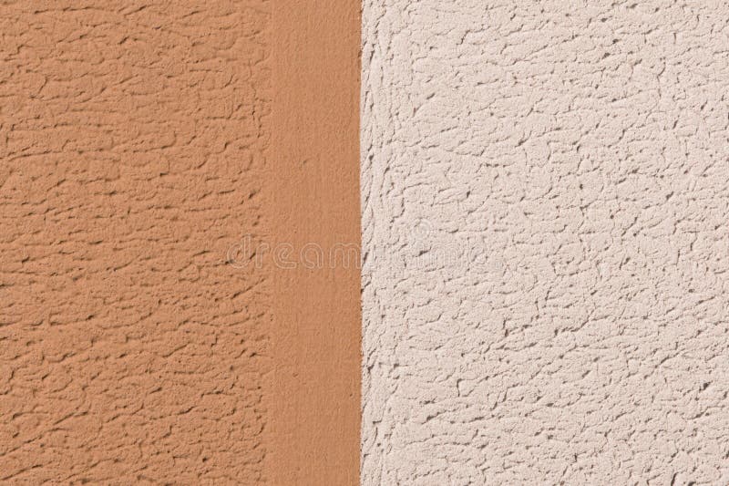 Plaster Colored Wall in Two Colors: Light White and Brown Abstract ...