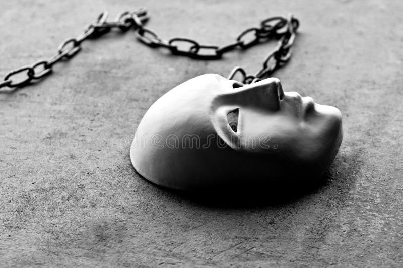 Plaster Face Mask between Pieces Stock Image - Image of blue, classic ...