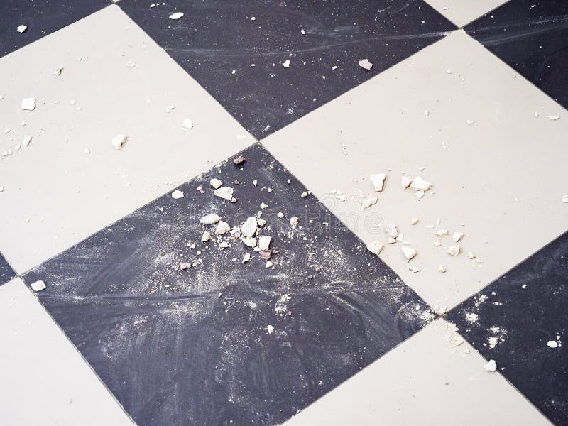 Plaster Falling Off Stone Tile Floor Stock Image - Image of waste ...