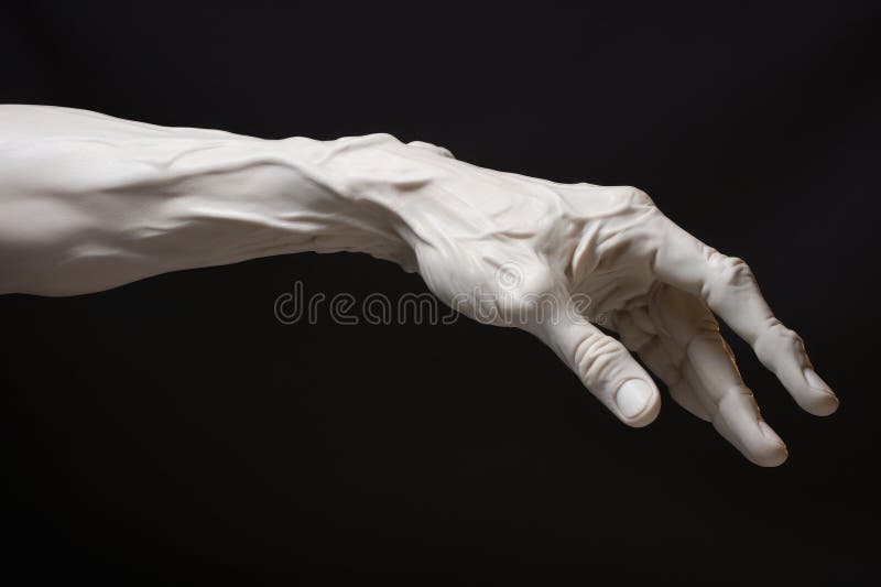 Plaster Figure of a Human Hand Stock Illustration - Illustration of ...