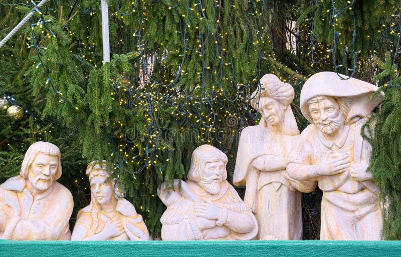 Christmas Themed Sculptures Stock Photo - Image of illumination ...