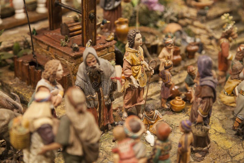 Plaster Figures Representing the Belen Stock Photo - Image of faith ...