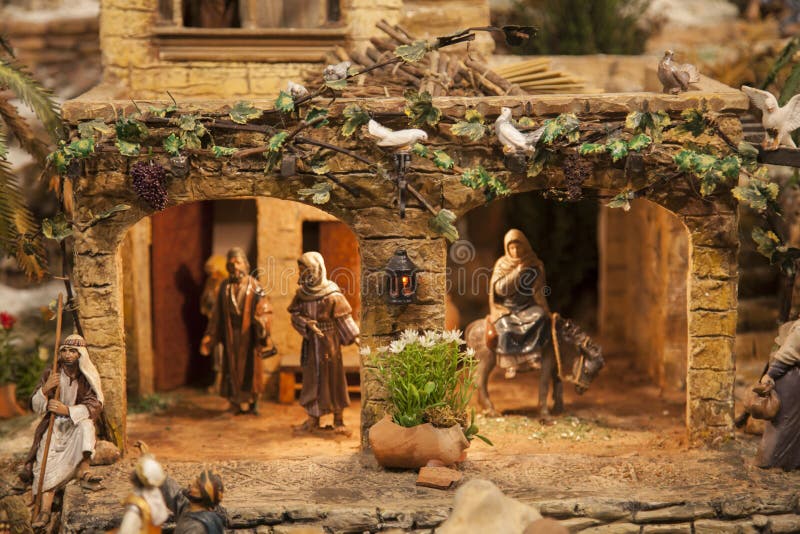 Plaster Figures Representing the Belen Stock Image - Image of faith ...