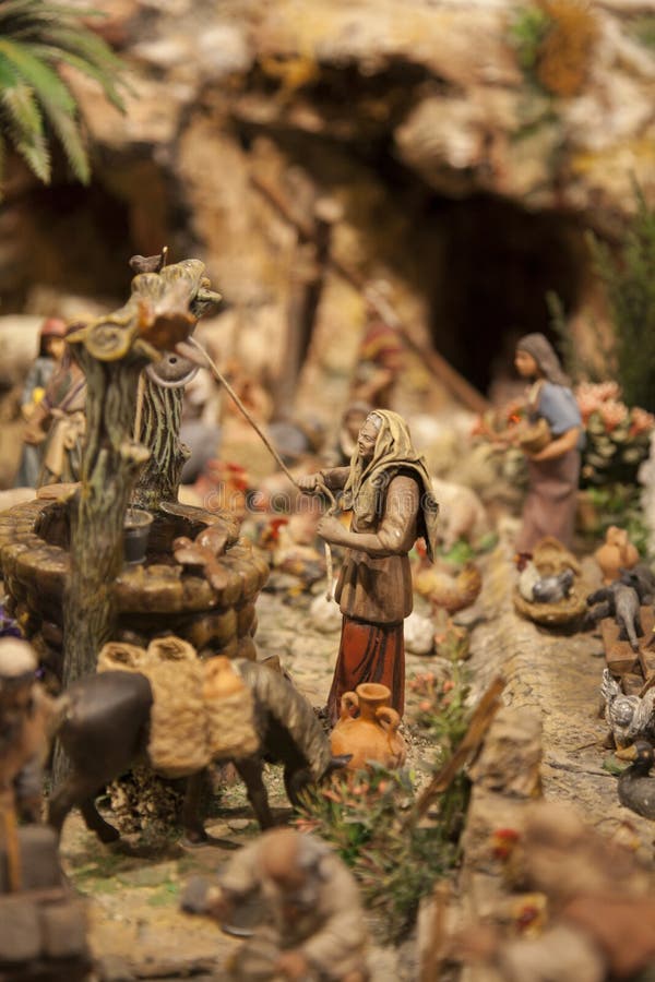 Plaster Figures Representing the Belen Stock Photo - Image of culture ...