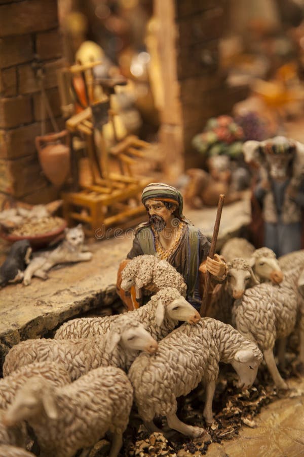Plaster Figures Representing the Belen Stock Image - Image of ...