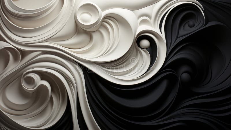 Plaster Floral Swirls Ai Generated Pattern Stock Image - Image of ...