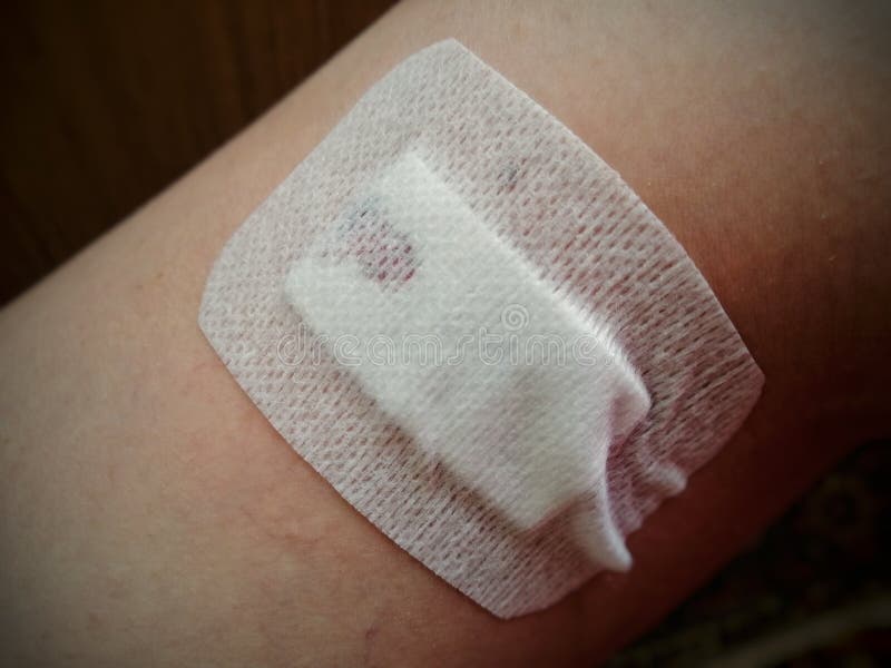 Plaster on a Fresh Wound, Scar, Blood Stock Image - Image of crochet ...