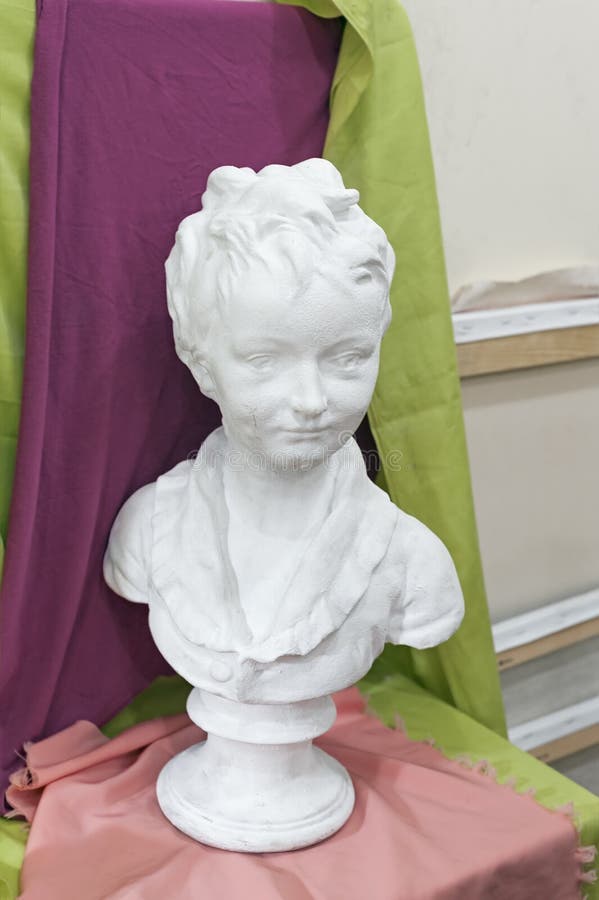 Plaster Head Model Cast on Fine Art Lessons at Studio Stock Image ...
