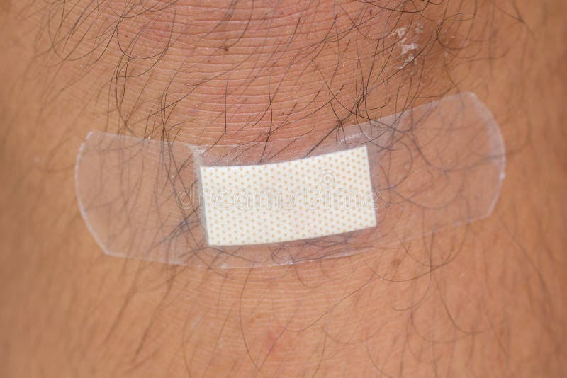 Plaster on the Injured Leg. Stock Photo - Image of crossing, protect ...