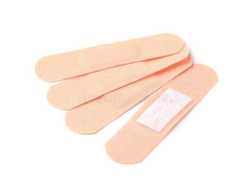 Medical Plaster Isolated on White Stock Image - Image of bandage ...