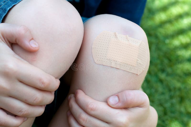 Plaster on knee stock image. Image of injured, bandaid - 60285899