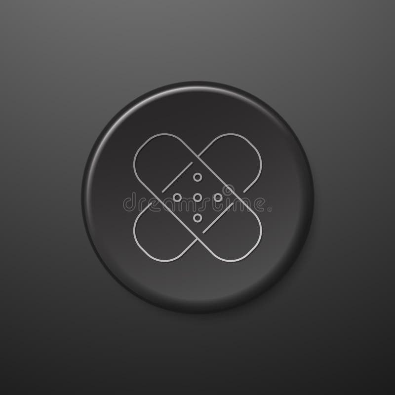 Plaster Line Icon. Black Push-Button Stock Illustration - Illustration ...