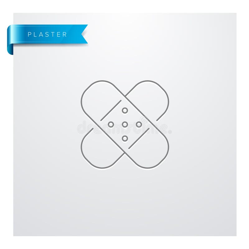 Plaster Line Icon stock vector. Illustration of medicine - 111558106